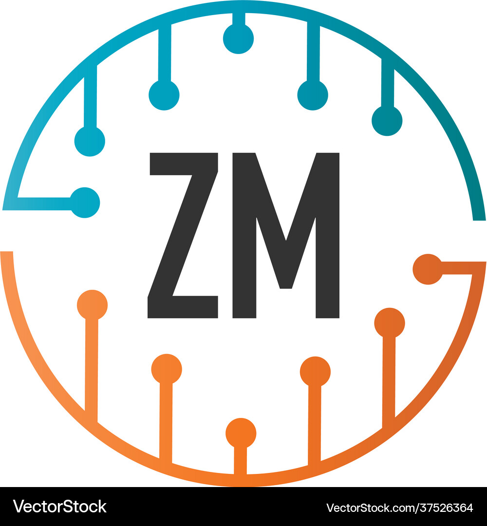 Initial letter zm future technology logo template Vector Image