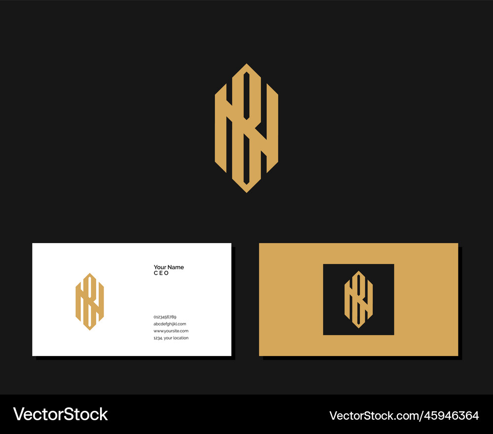 Letter n b logo design creative minimal Royalty Free Vector