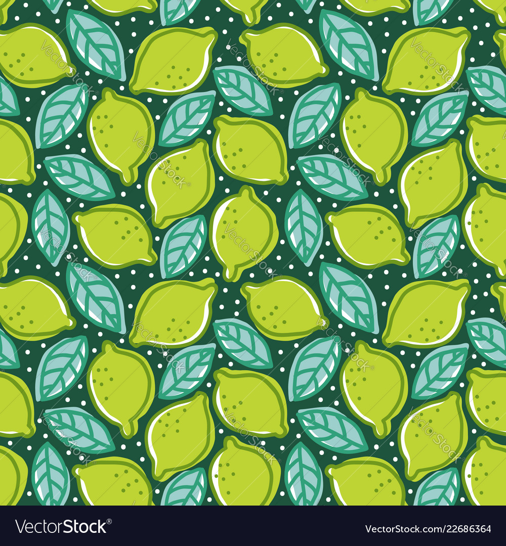 Pattern with lime and pepper mint Royalty Free Vector Image