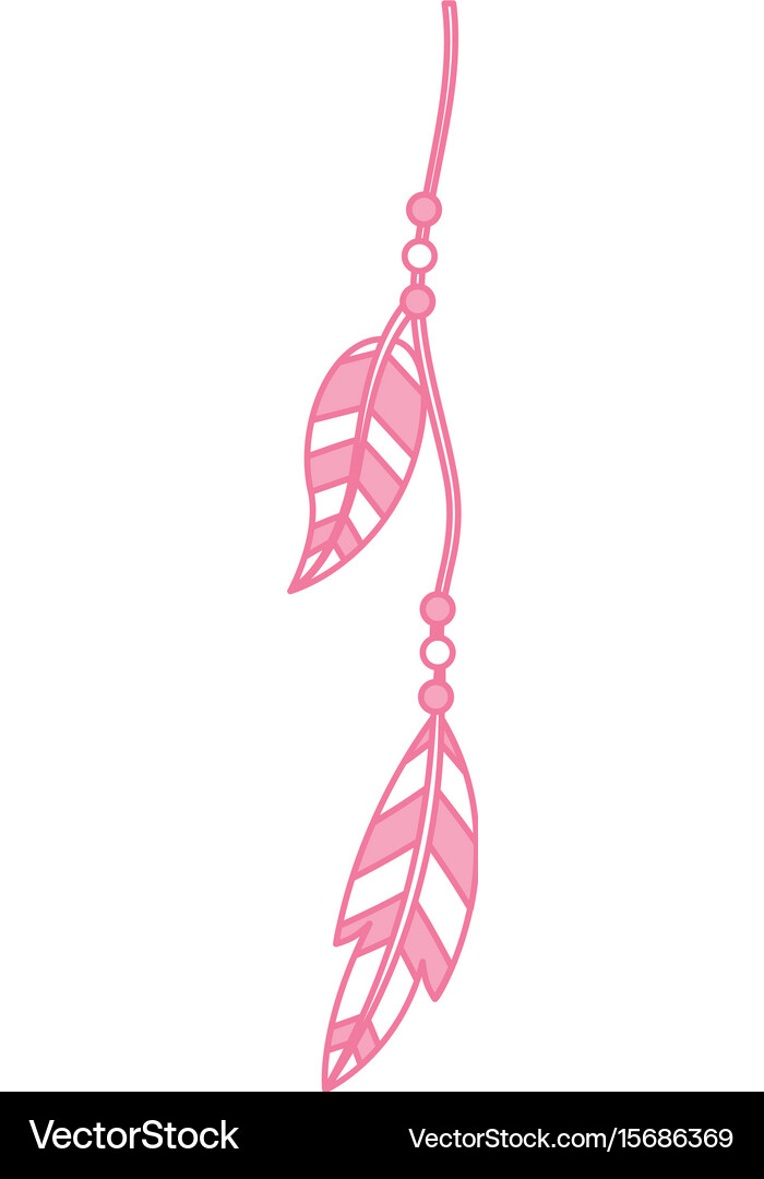 Boho style decorative feather Royalty Free Vector Image