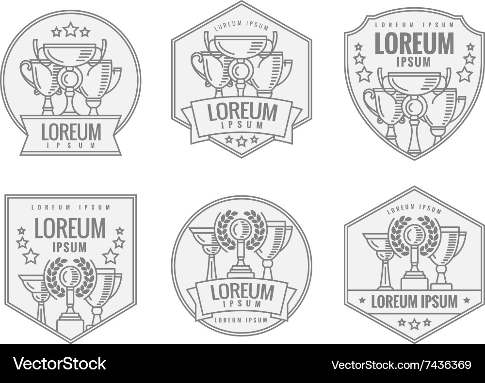 Cup winner logo or emblem Royalty Free Vector Image