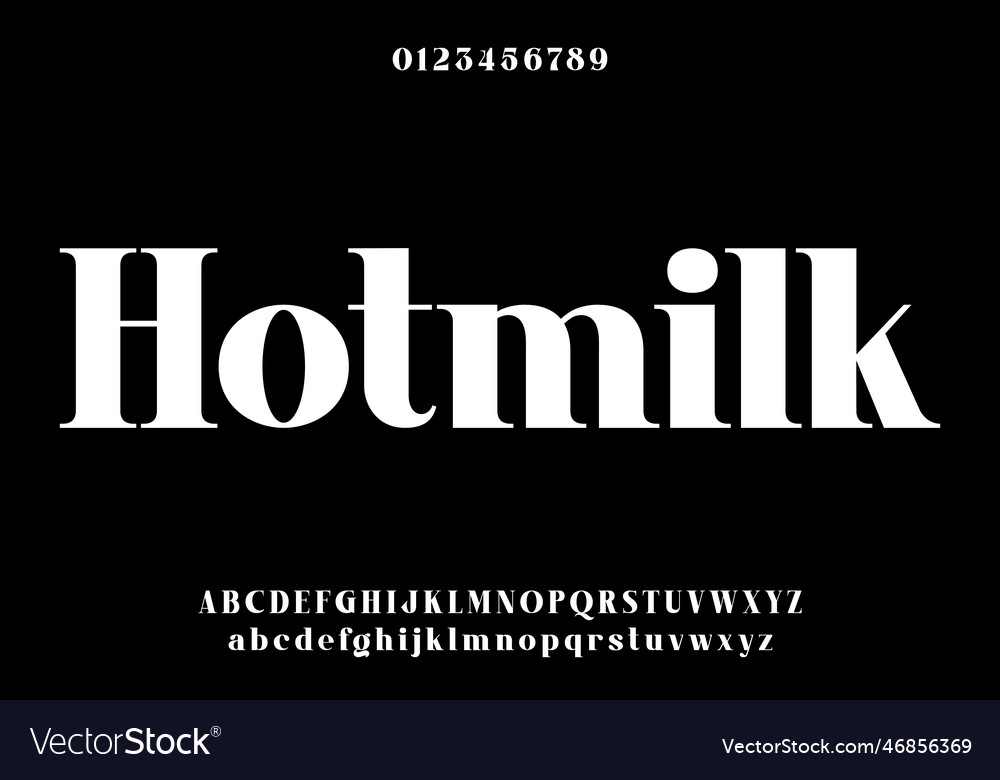Elegant bold serif display font Royalty Free Vector Image Elegant bold serif display font Royalty Free Vector Image