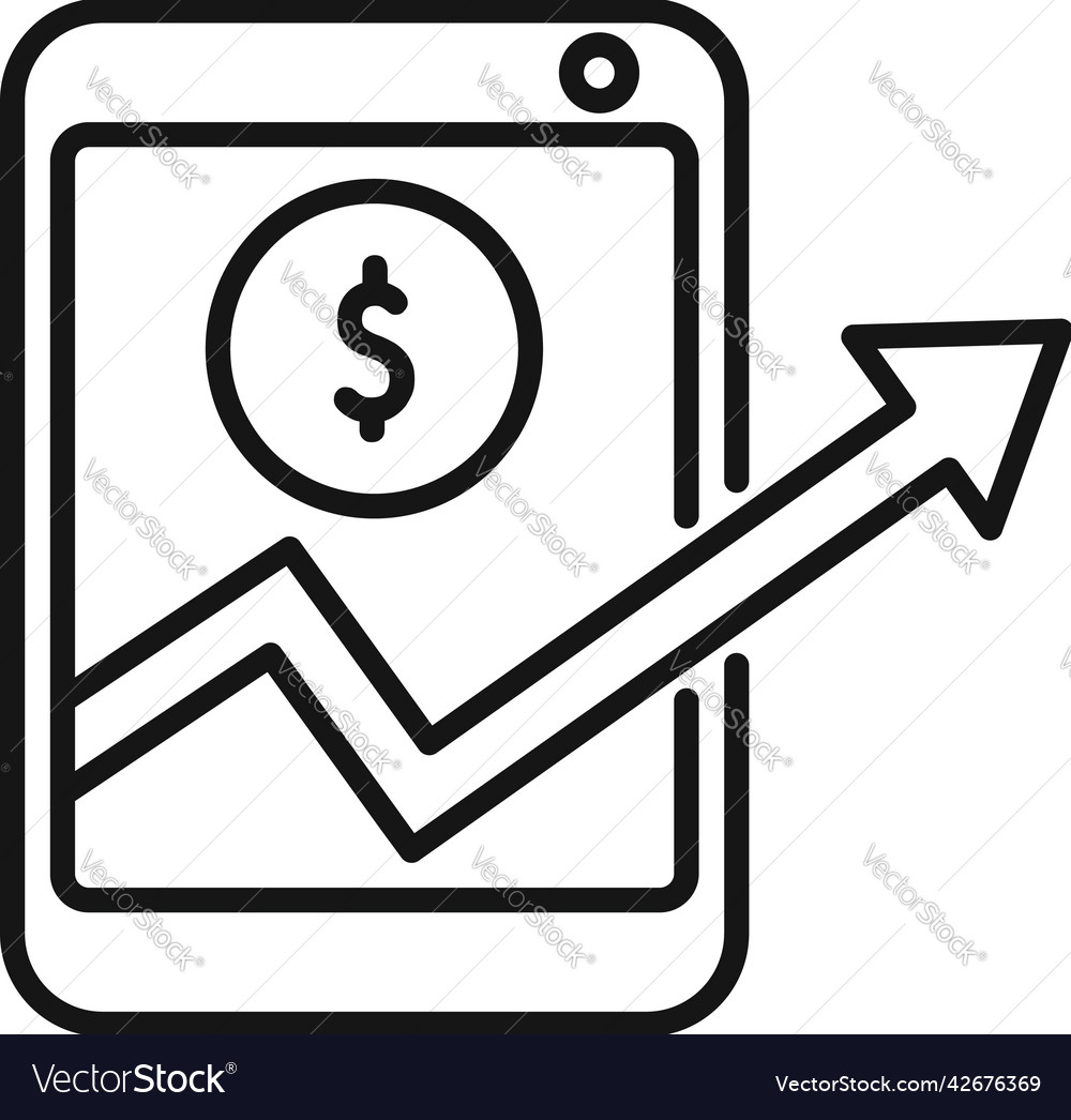 Mobile monetize icon outline audience Royalty Free Vector Mobile monetize icon outline audience Royalty Free Vector