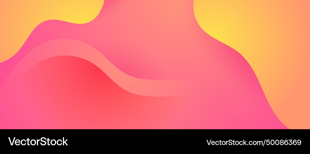 Pink and orange simple abstract banner with wave Vector Image