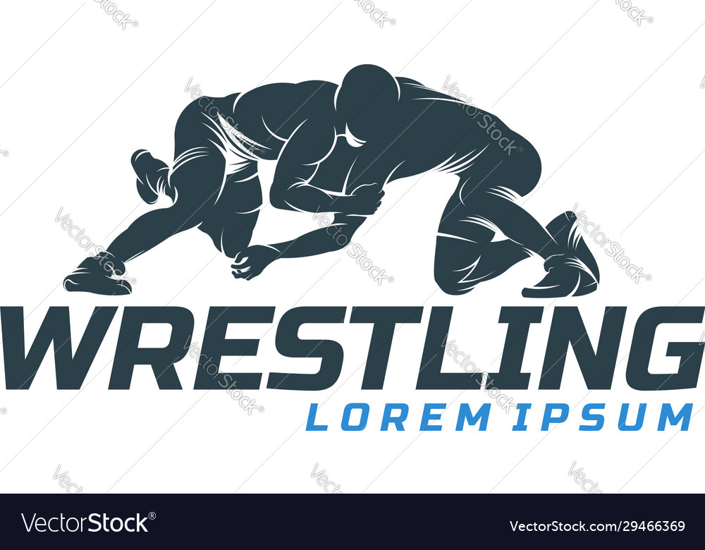 Wrestling Logo Template Sport Royalty Free Vector Image
