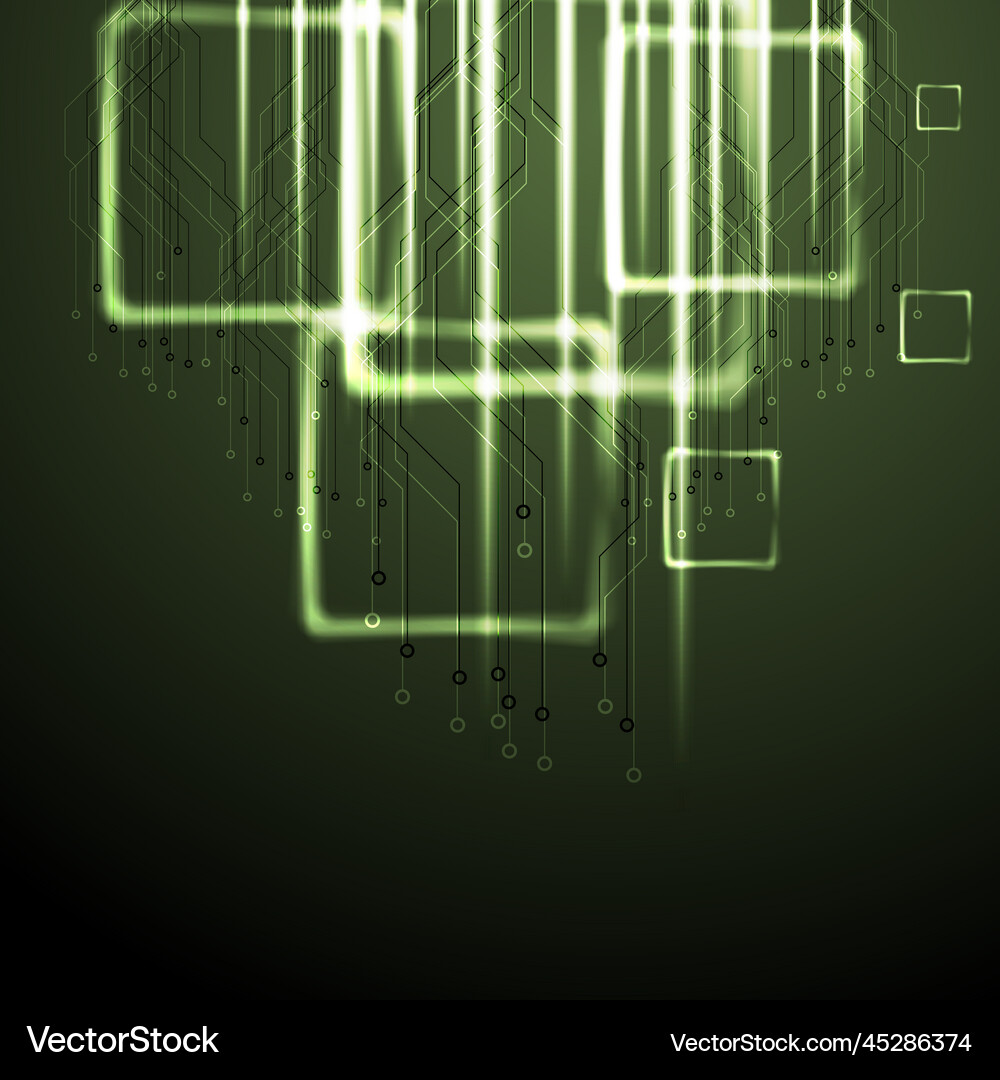 Green shiny technology background Royalty Free Vector Image