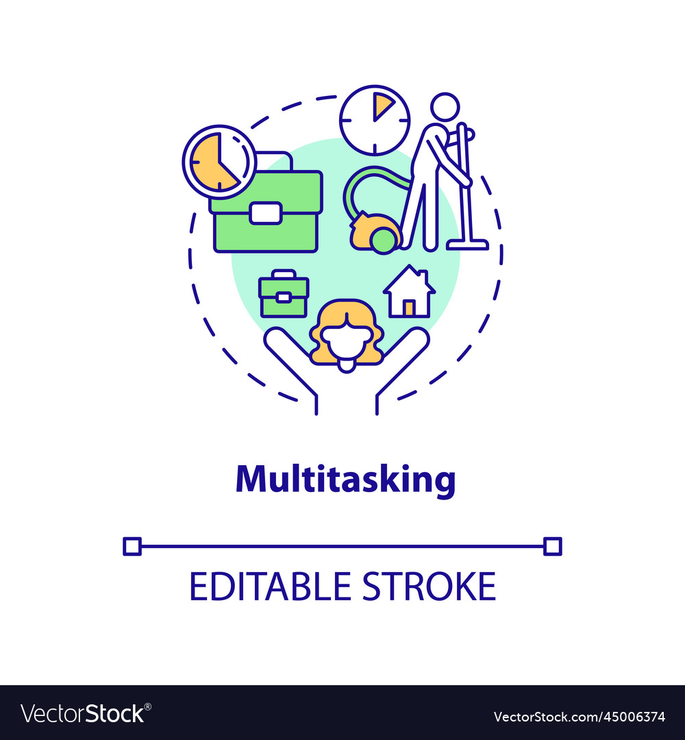 Multitasking concept icon Royalty Free Vector Image