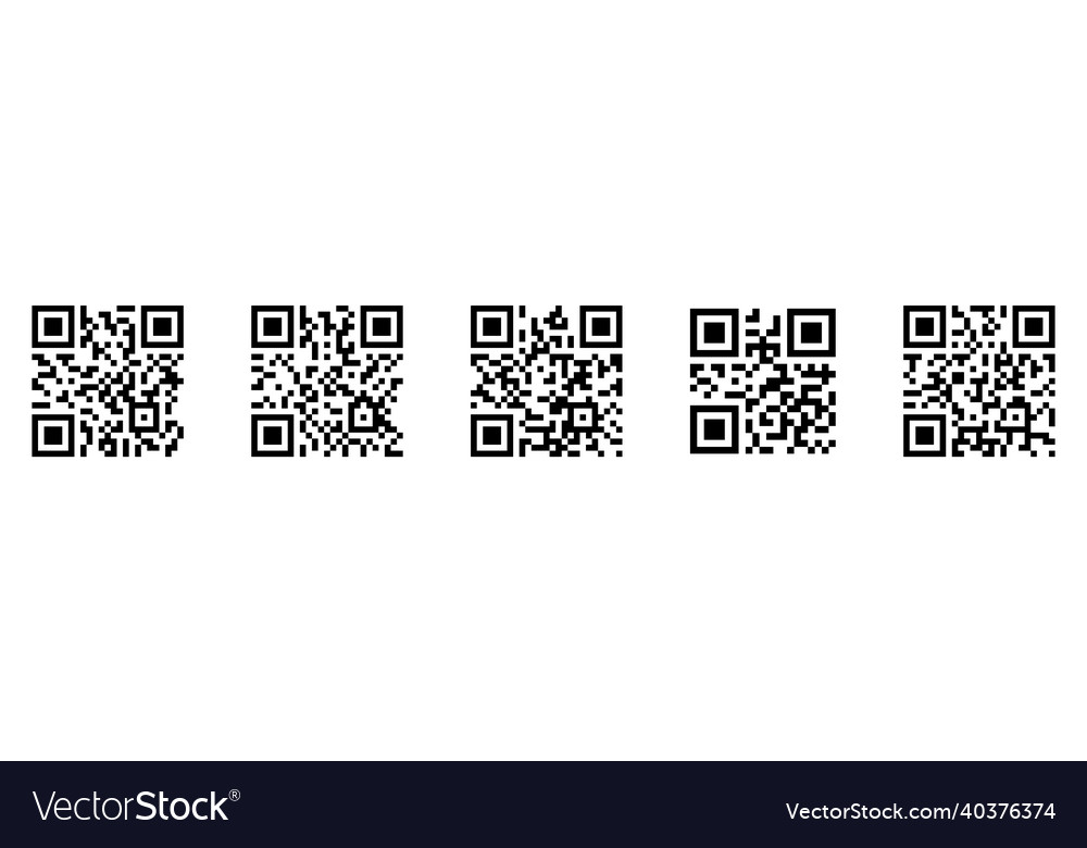 Scan qr code icon set Royalty Free Vector Image