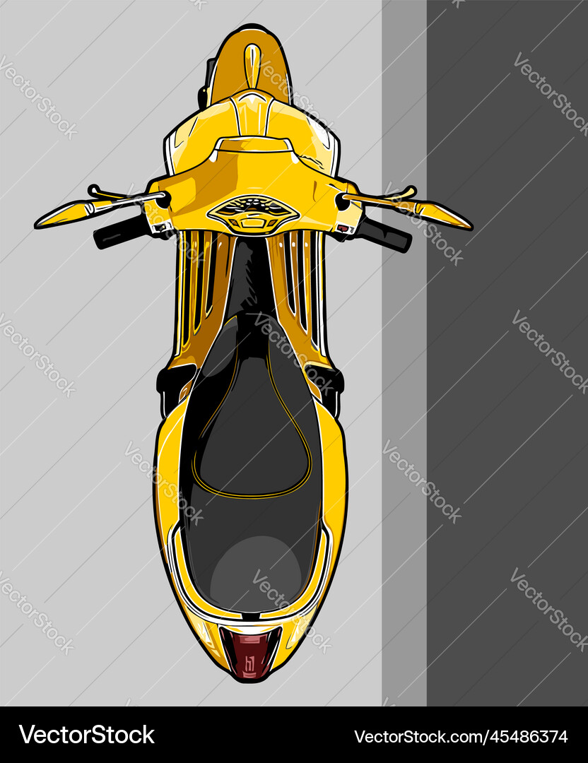 Scooter top view template Royalty Free Vector Image