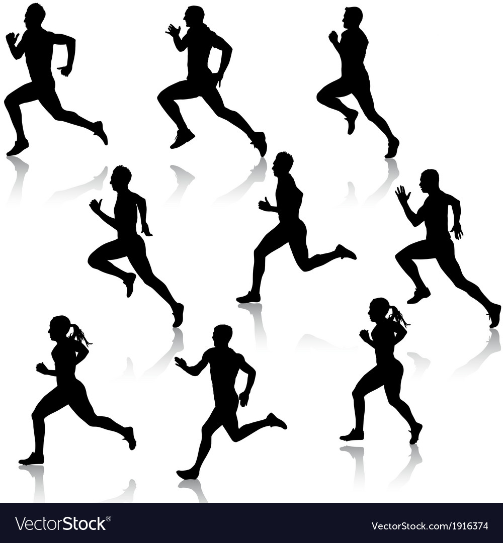 Set running silhouettes Royalty Free Vector Image Set running silhouettes Royalty Free Vector Image