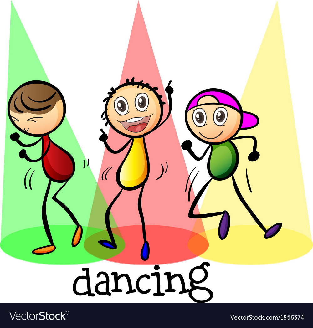 Three men dancing Royalty Free Vector Image - VectorStock