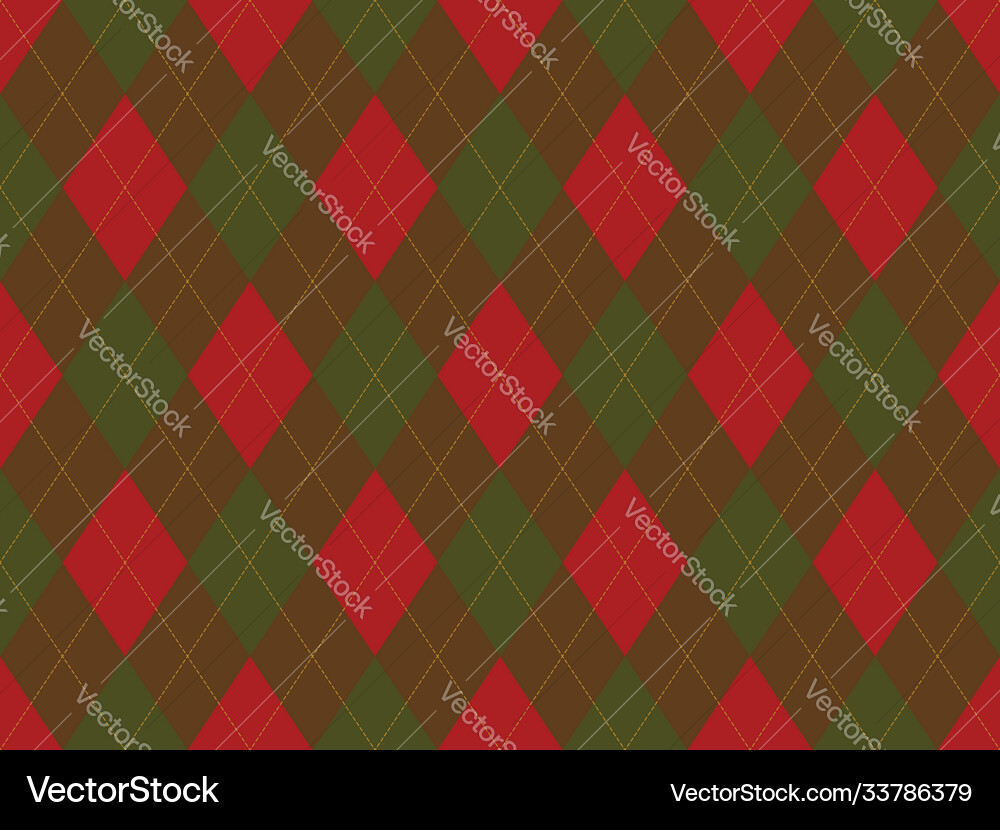 Argyle pattern seamless fabric texture background Vector Image