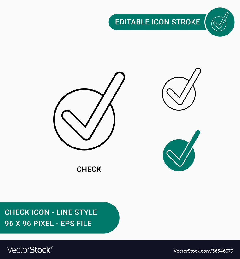 Check icons set with icon line style checklist Vector Image