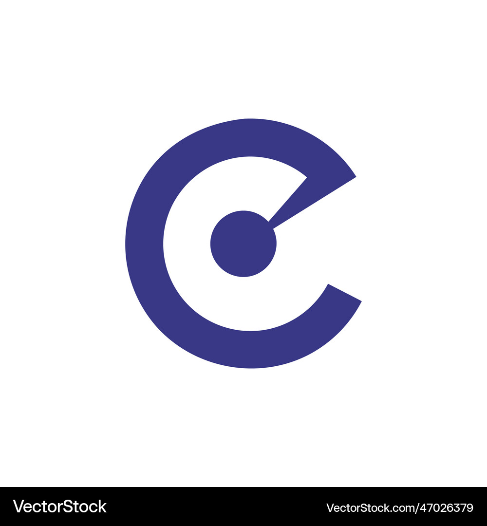 Creative blue letter c logo design business icon Vector Image