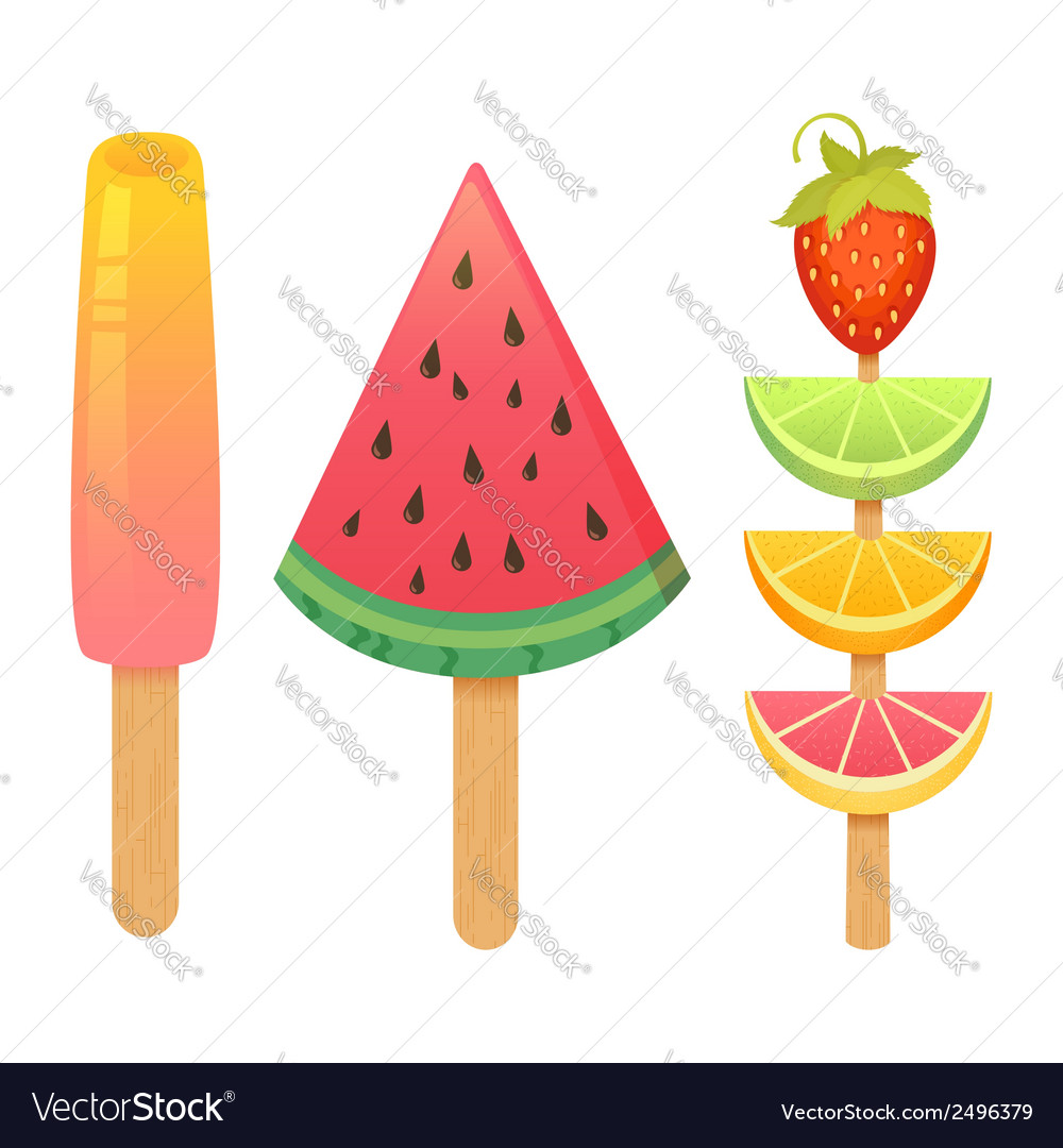 Delicious realistic ice-cream set Royalty Free Vector Image Delicious realistic ice-cream set Royalty Free Vector Image