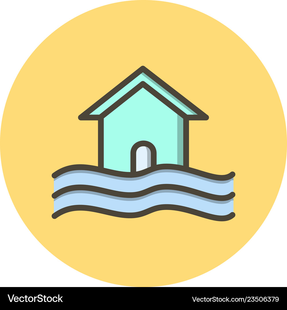 Flood symbol icon Royalty Free Vector Image - VectorStock
