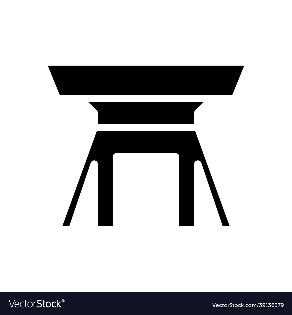 Logo table solid style icon perfect Royalty Free Vector