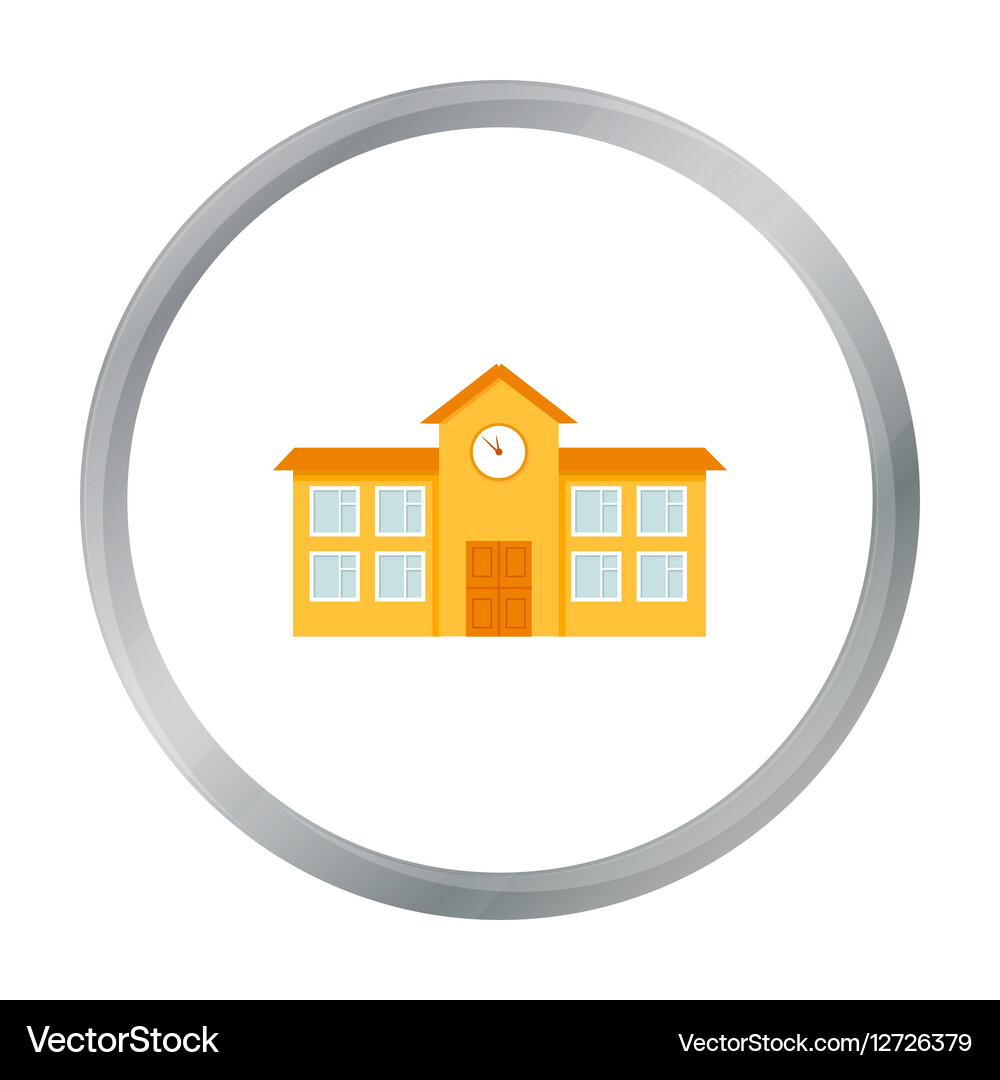 School icon cartoon single building from Vector Image