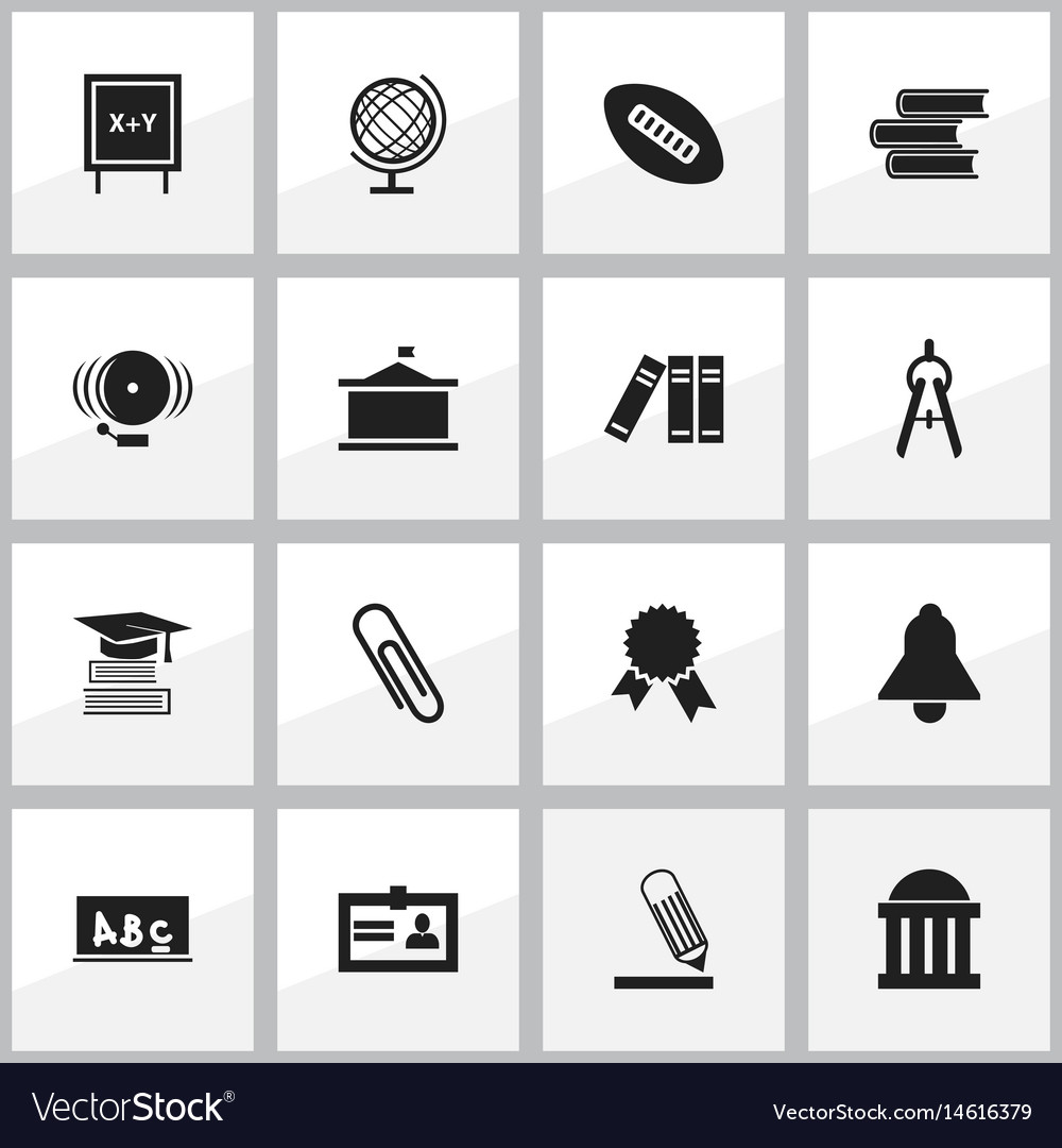 Set of 16 editable education icons includes Vector Image