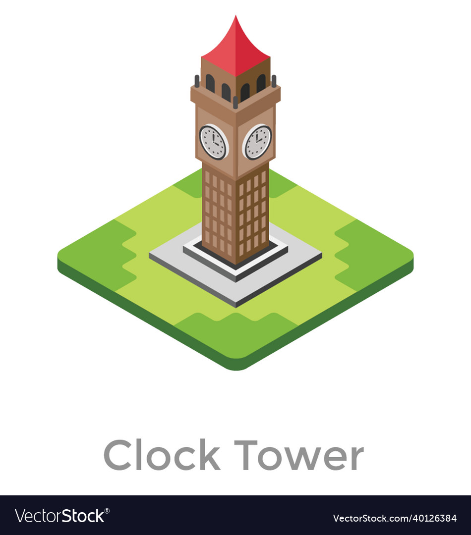 Clock tower Royalty Free Vector Image - VectorStock
