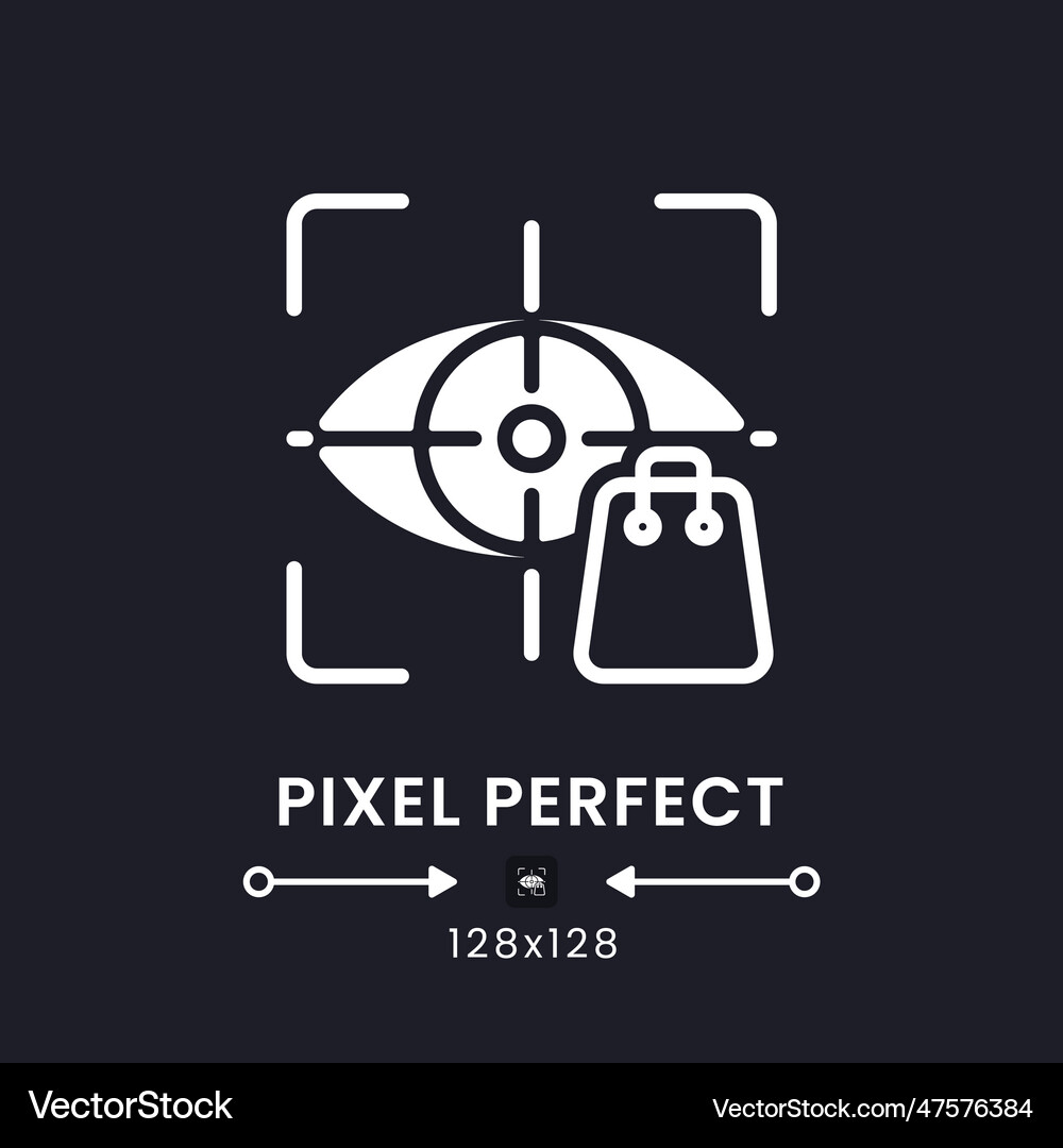 Eye tracking white solid desktop icon Royalty Free Vector