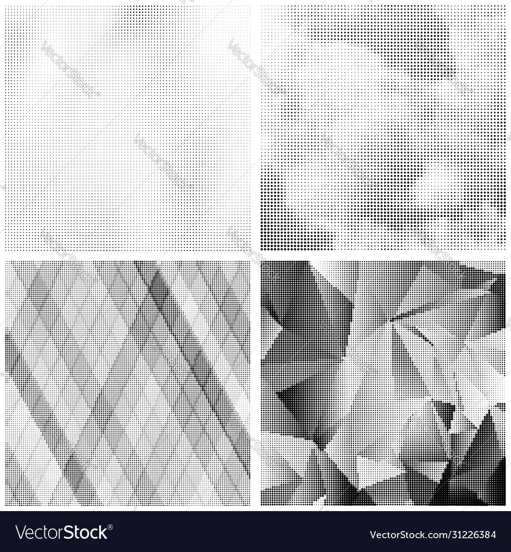 Halftone pattern set dots dotted texture Vector Image