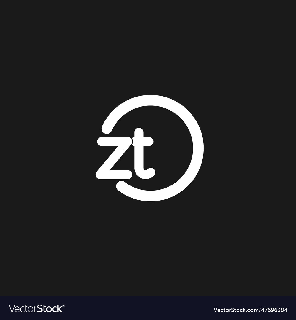 Initials zt logo monogram with simple circles Vector Image