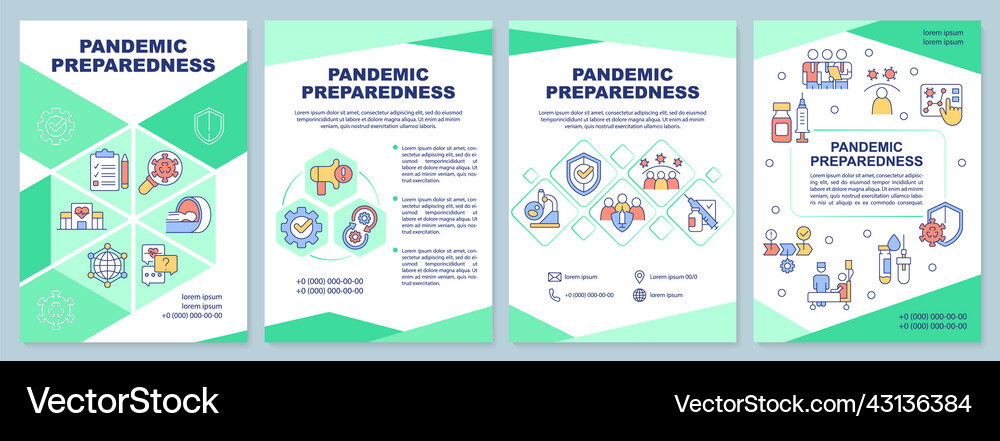 Pandemic preparedness green brochure template Vector Image