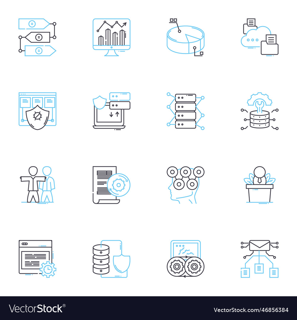 Performance metrics linear icons set efficiency Vector Image Performance metrics linear icons set efficiency Vector Image