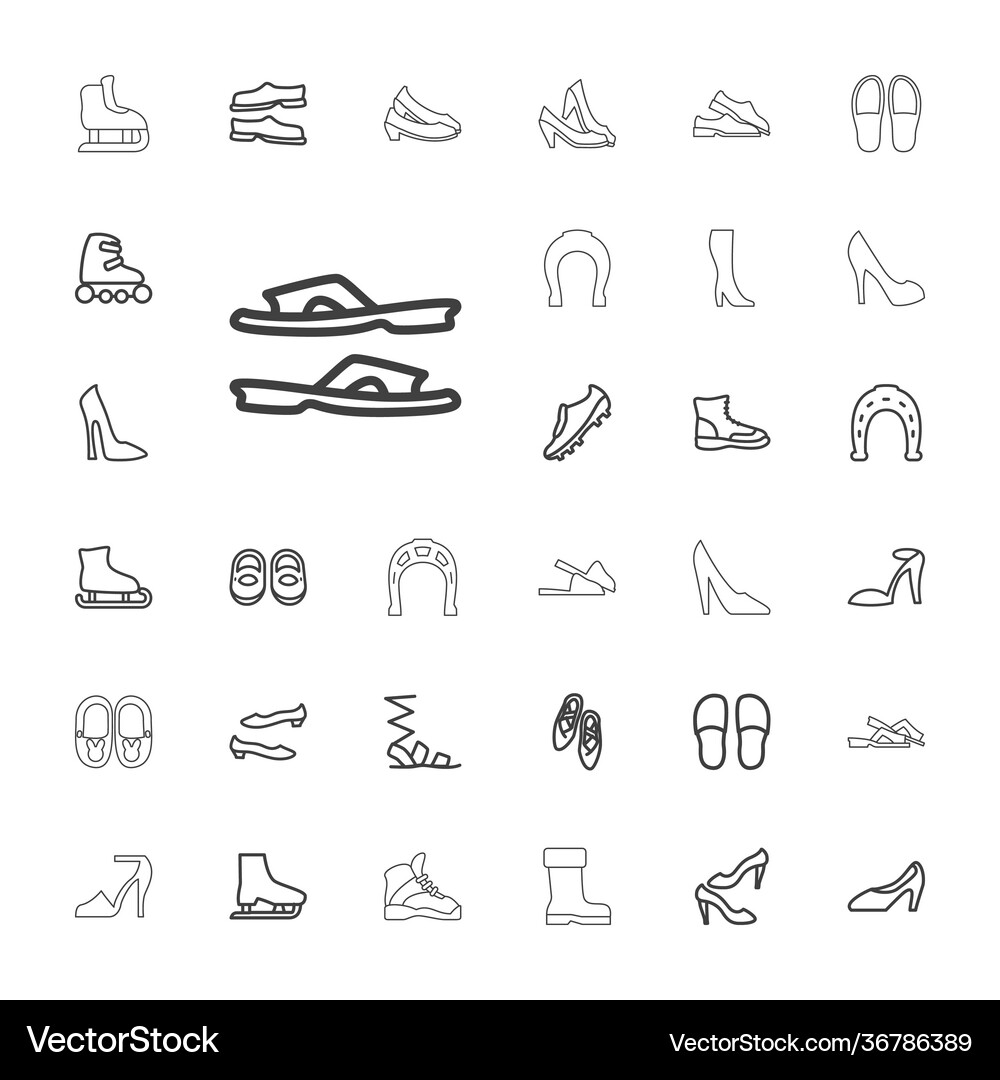 33 shoe icons Royalty Free Vector Image - VectorStock