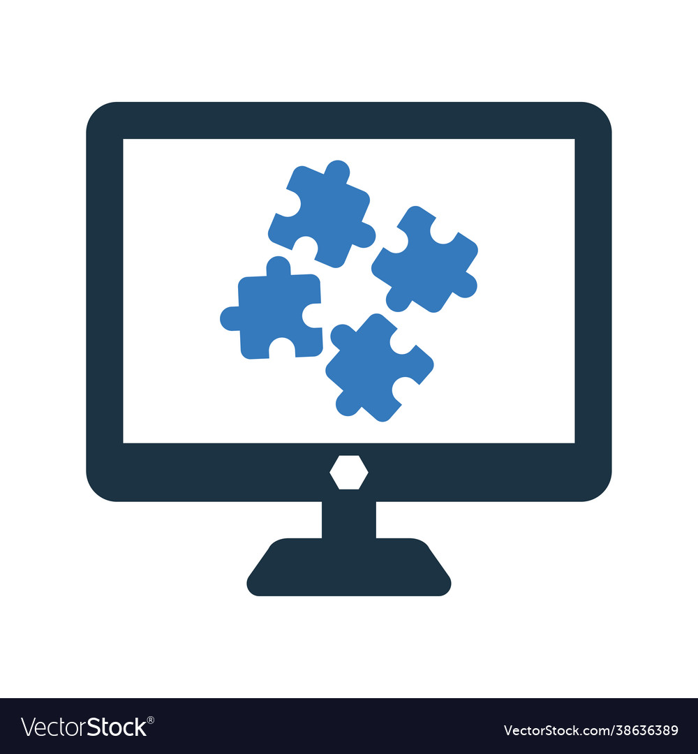 Controller solution puzzle icon simple editable Vector Image