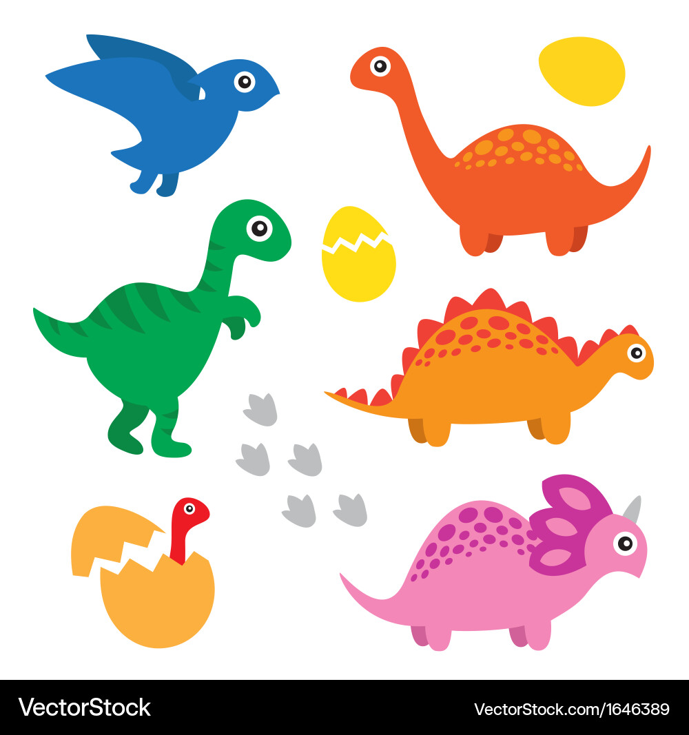 Dinosaur set Royalty Free Vector Image - VectorStock