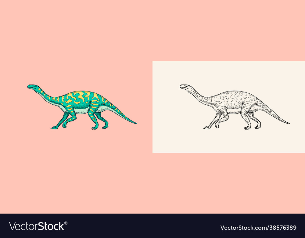 Dinosaurs brontosaurus apatosaurus Royalty Free Vector Image