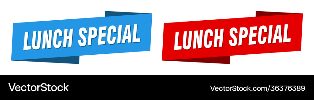 Lunch special banner special ribbon label Vector Image