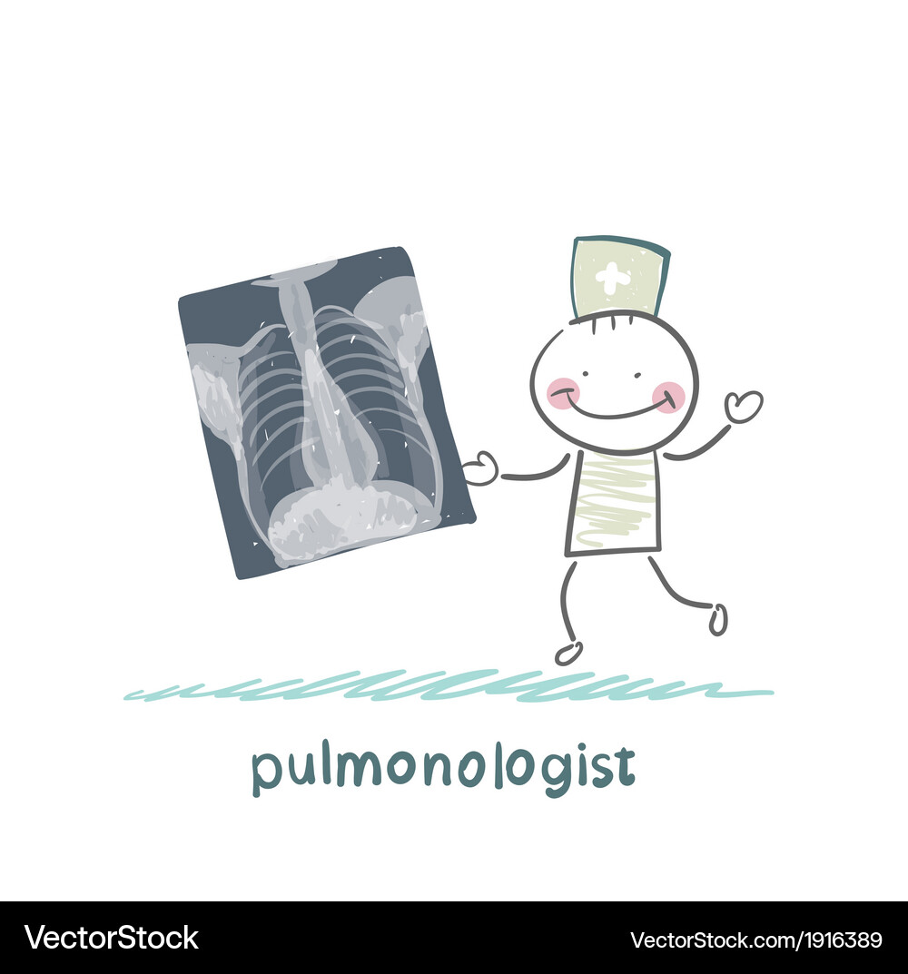 Pulmonologist chest X-ray shows a patient Vector Image