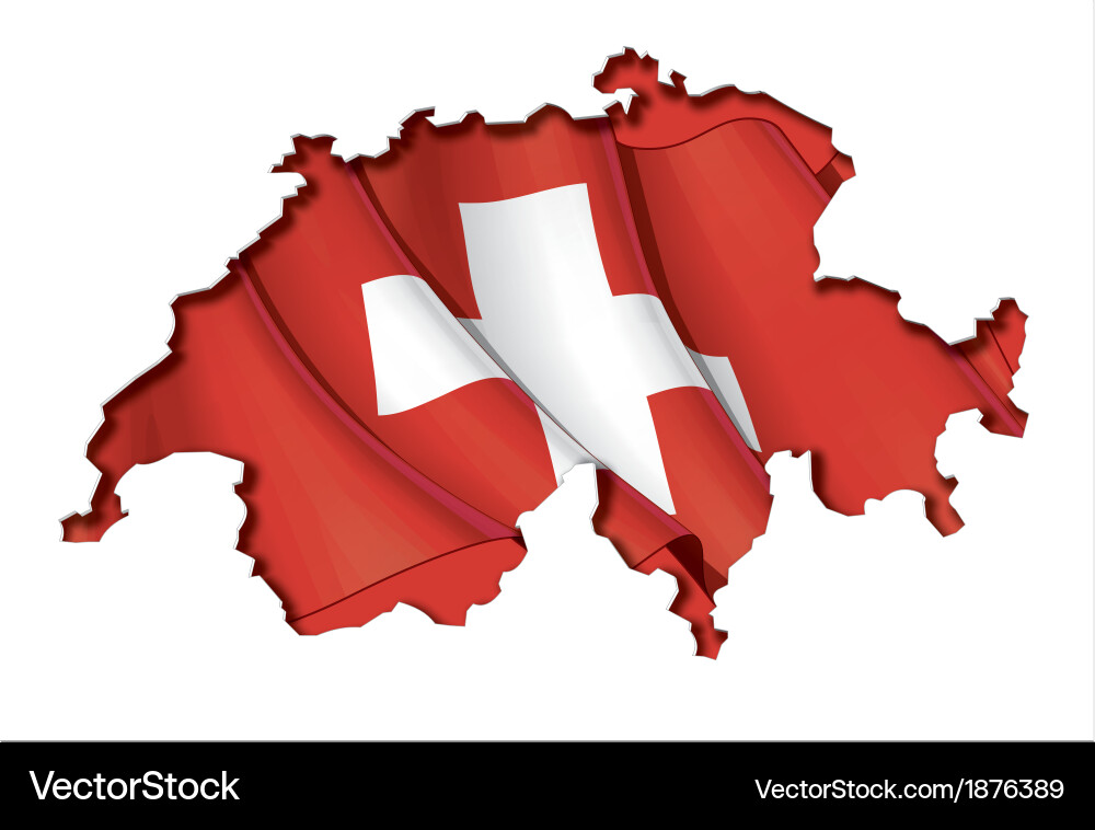 Swiss map flag Royalty Free Vector Image - VectorStock