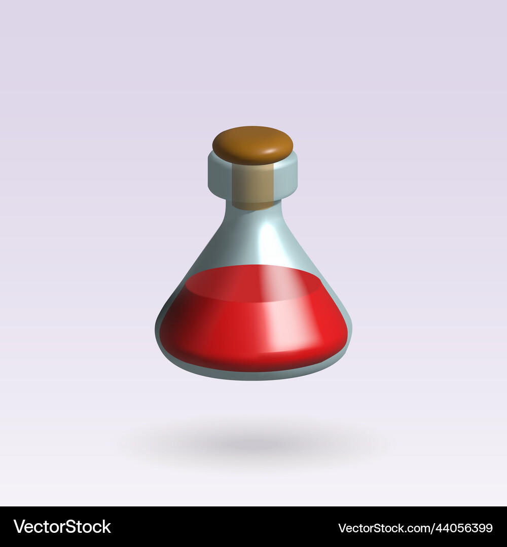 Chemistry glassware 3d icon flask Royalty Free Vector Image