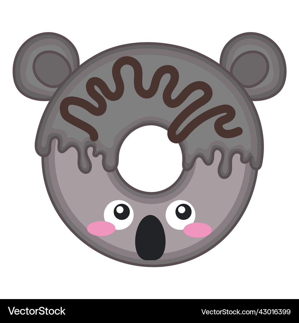 Koala donut kawaii Royalty Free Vector Image - VectorStock