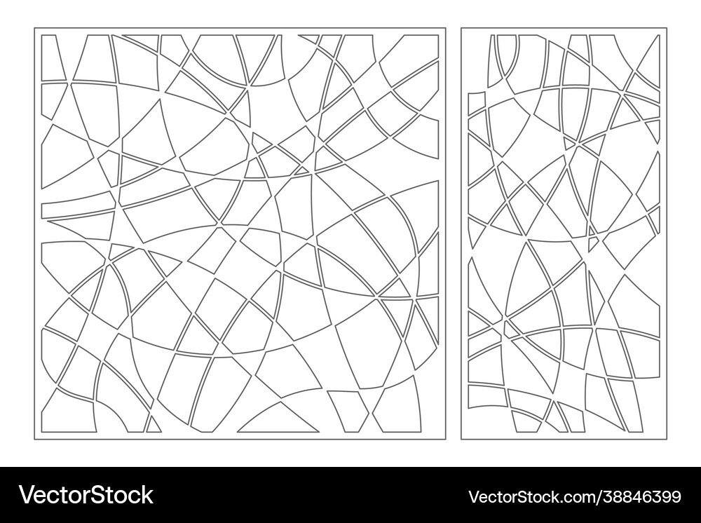 Set decorative card for cutting mosaic line Vector Image