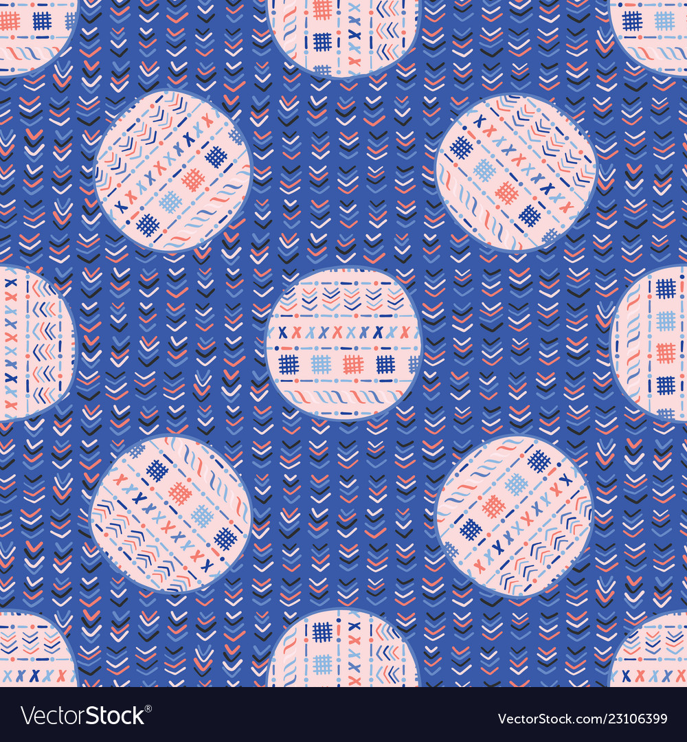 Striped polka dot circle seamless pattern Vector Image