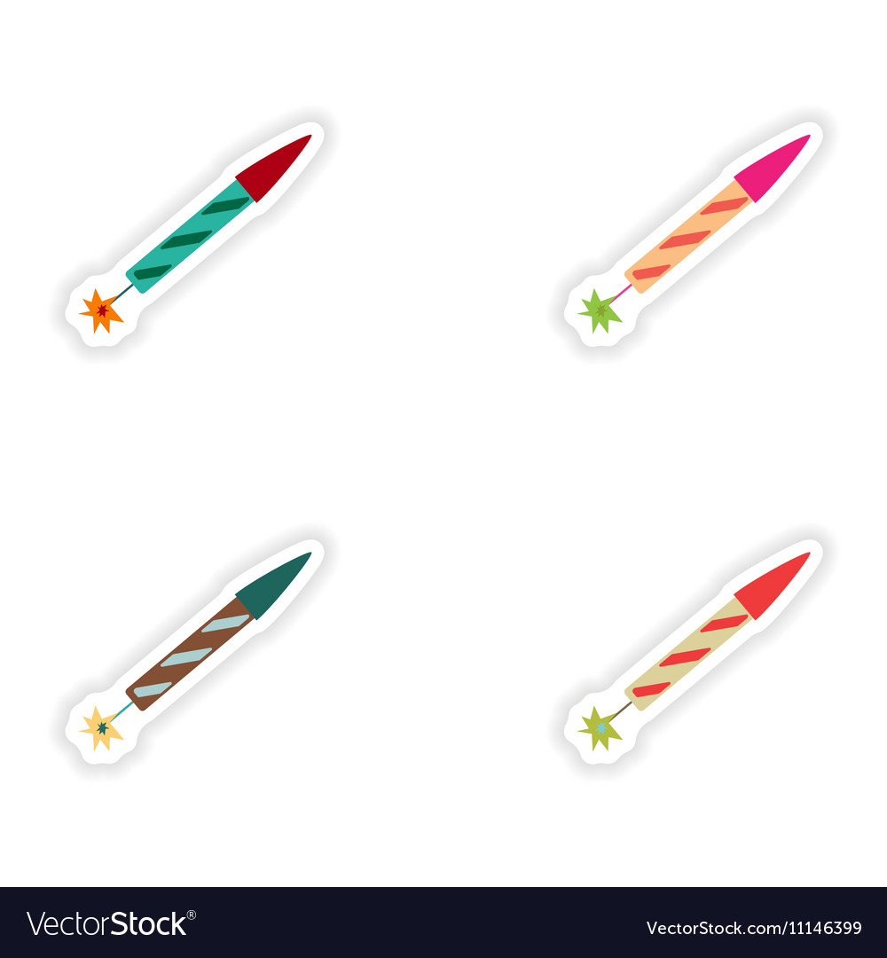 Stylish Concept Paper Sticker On White Background Vector Image
