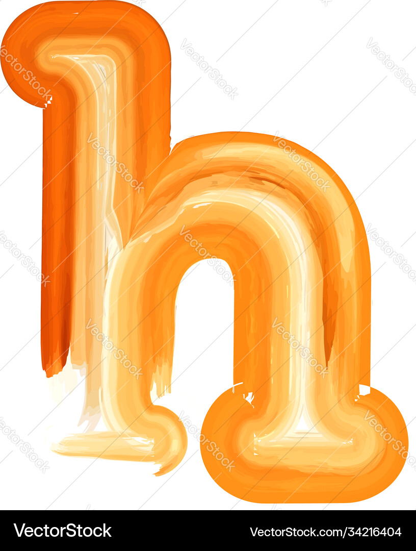 Abstract oil paint letter h Royalty Free Vector Image
