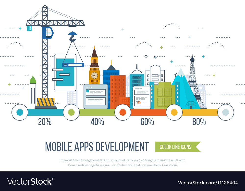 Application development concept for e-business Vector Image