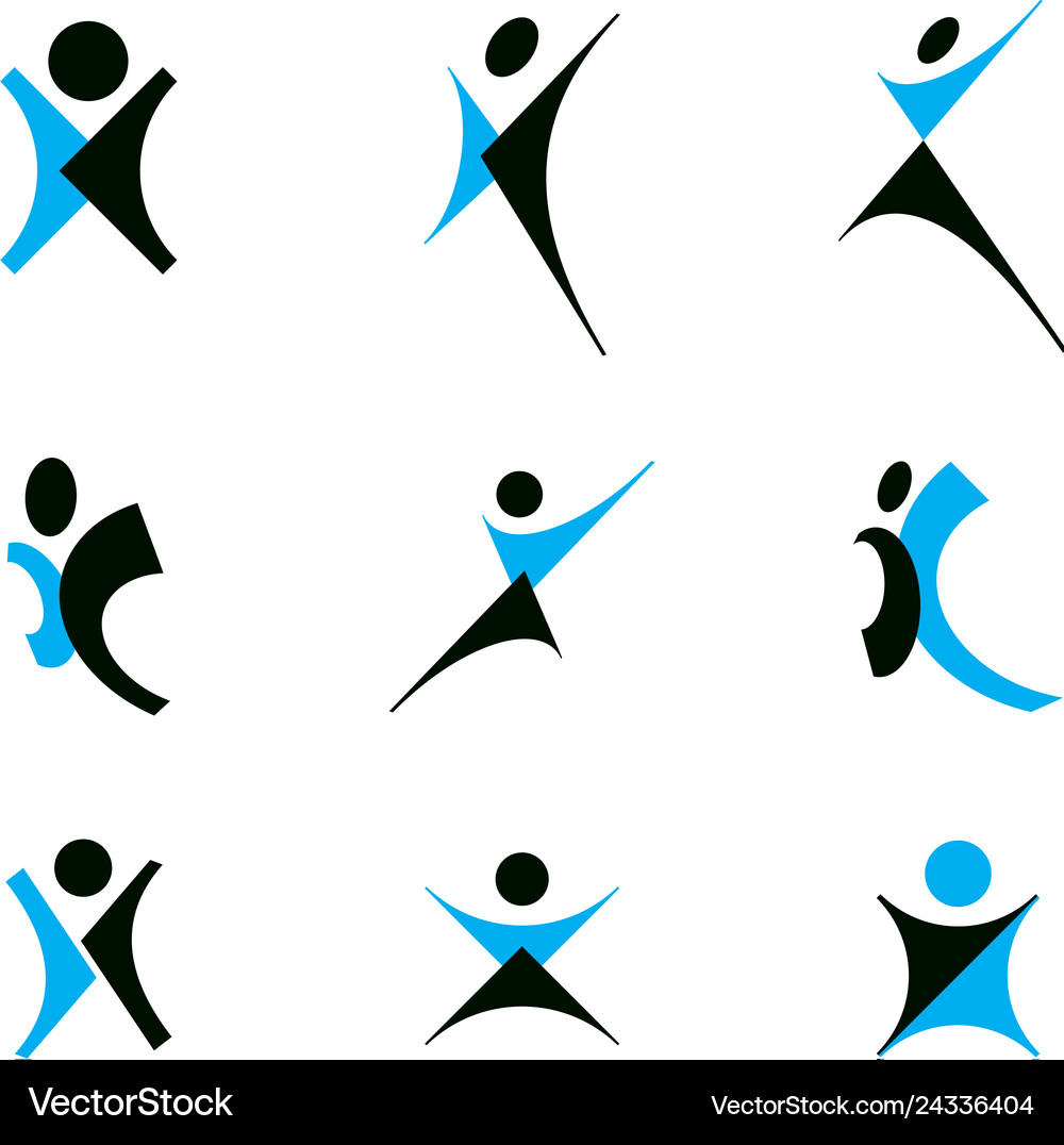 Happy abstract human with raised hands up freedom Vector Image