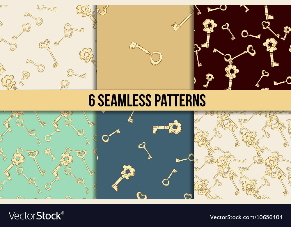 Seamless keys pattern set Royalty Free Vector Image