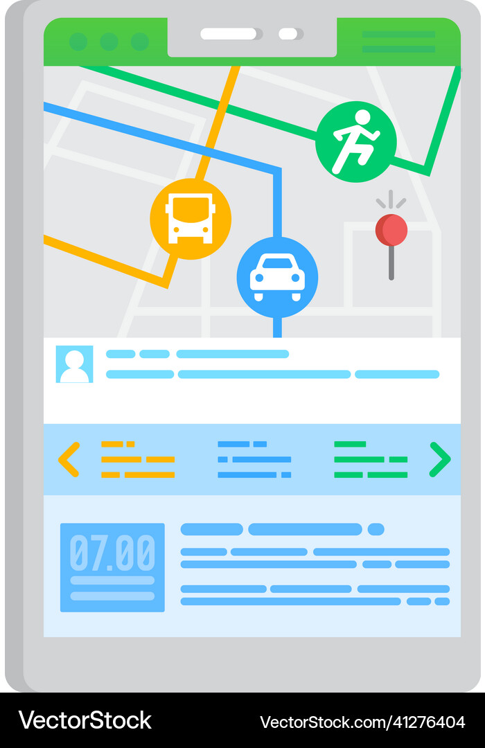 Tracker mobile app icon transport modes in phone Vector Image