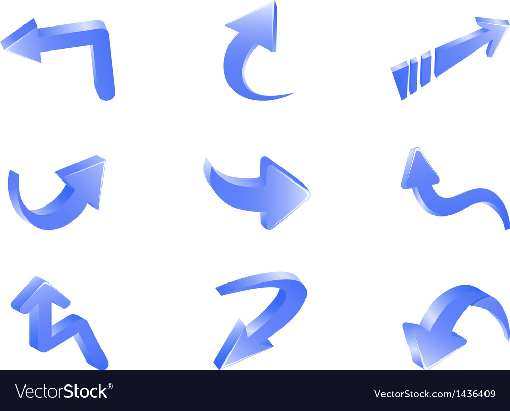 3d arrows Royalty Free Vector Image - VectorStock