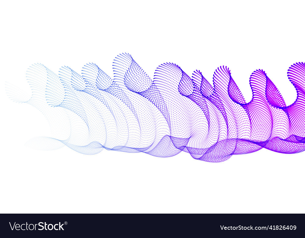3d particles mesh array transparent tulle textile Vector Image