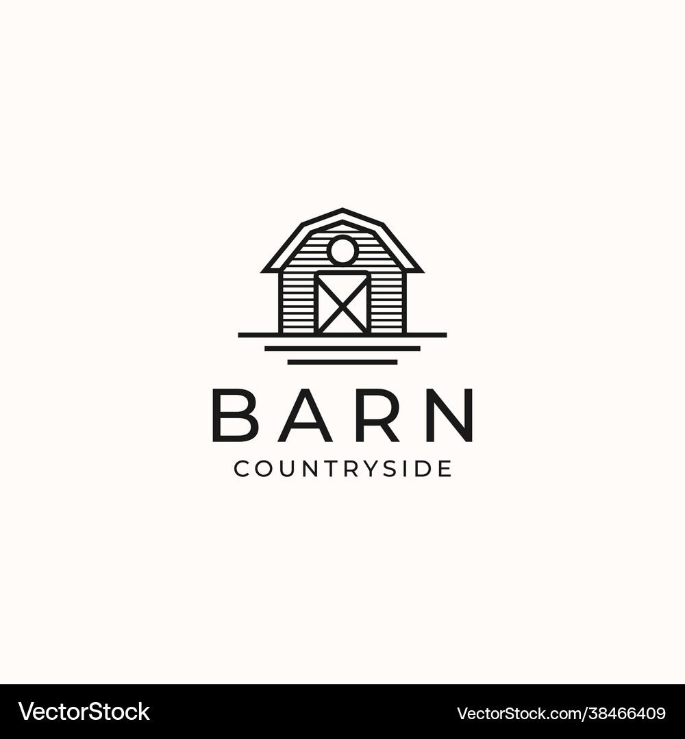 Barn countryside vintage concept logo template Vector Image