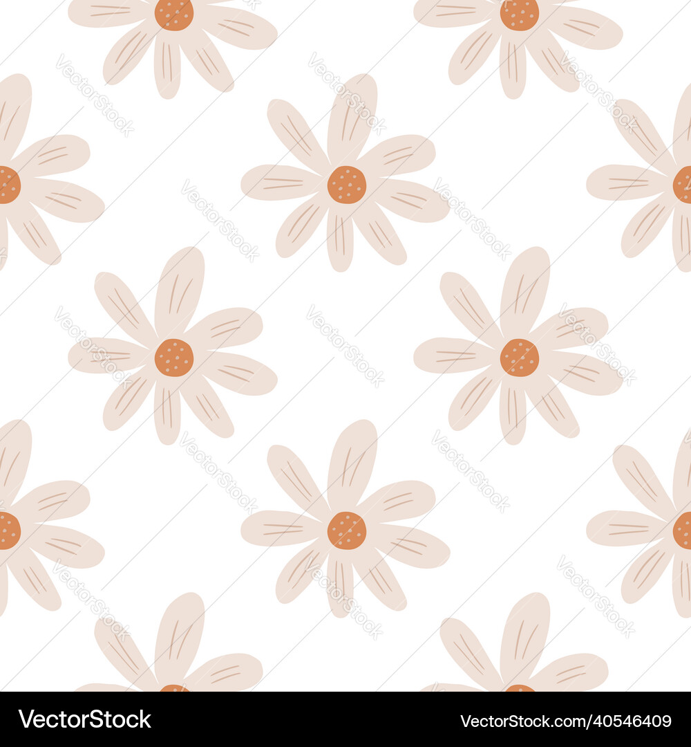 Geometric ditsy flowers seamless pattern isolated Vector Image